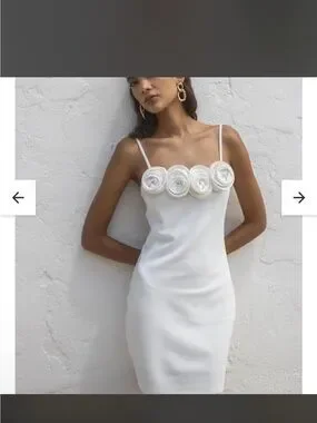 Line & Dot | Dresses | Line And Dot White Flower Mini Dress Size Small ...